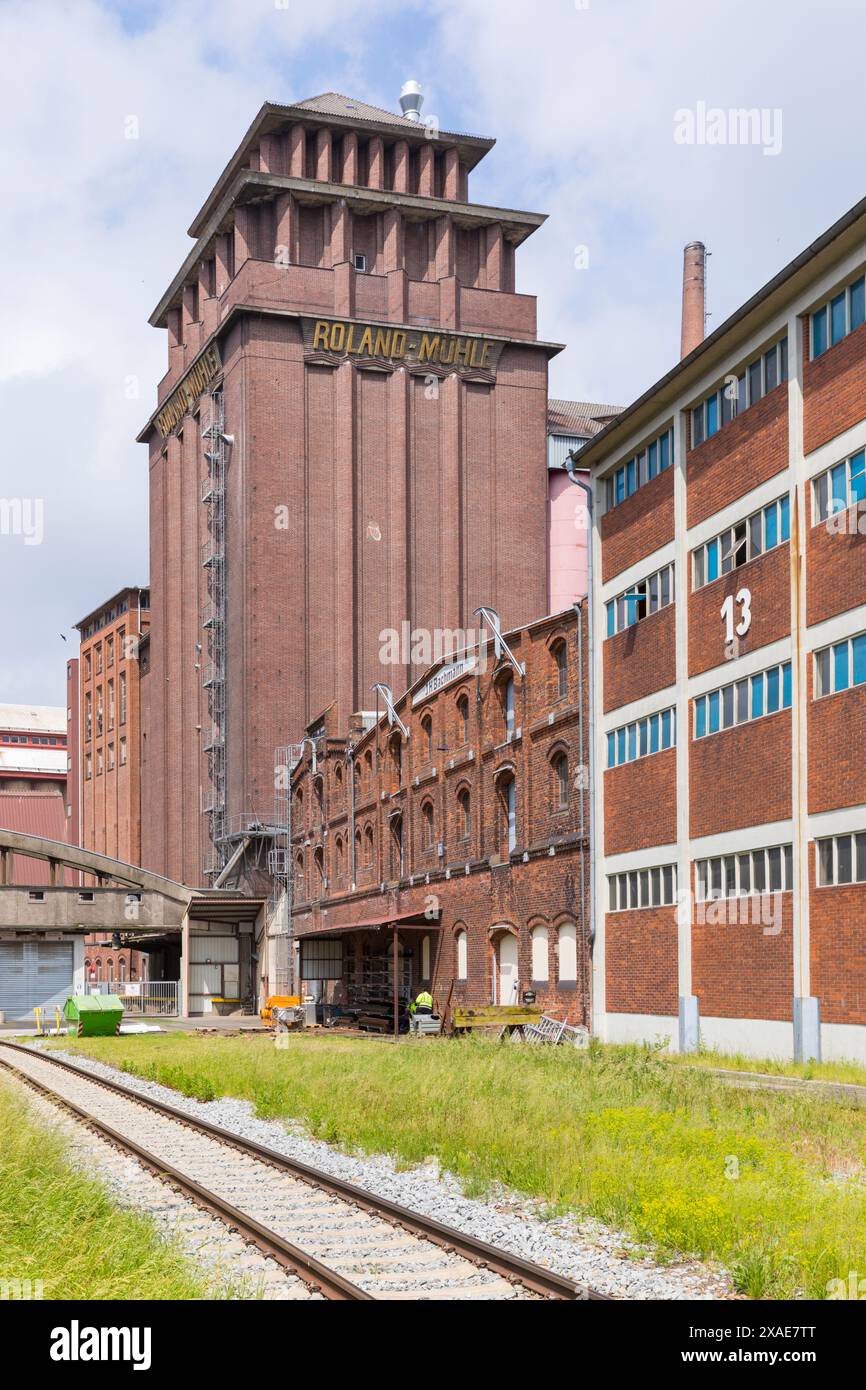 Bremen, Germany – April 25, 2024: Historic Roland-Mühle building at the ...