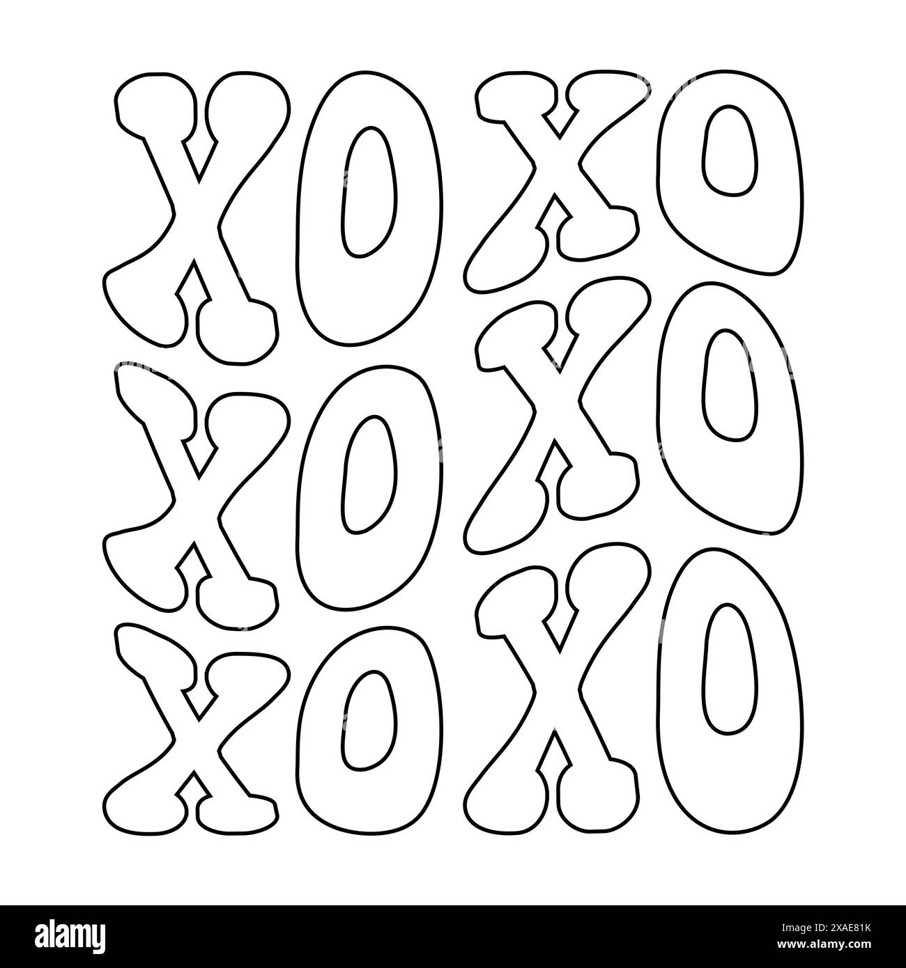 Vector groovy outline xoxo lettering Stock Vector Image & Art - Alamy