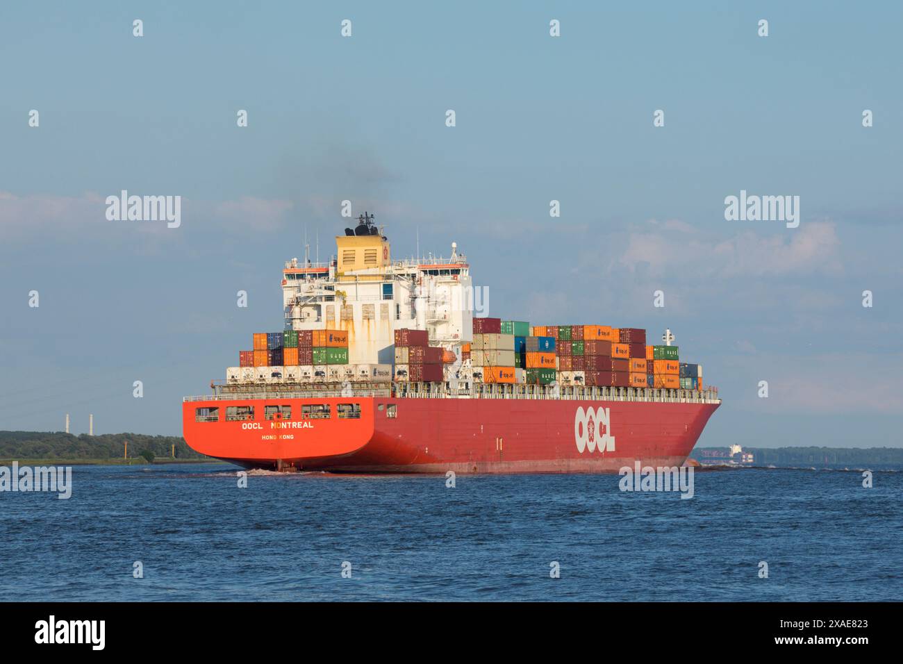 Stade, Germany – May 28, 2024: Stern view of container ship OOCL ...