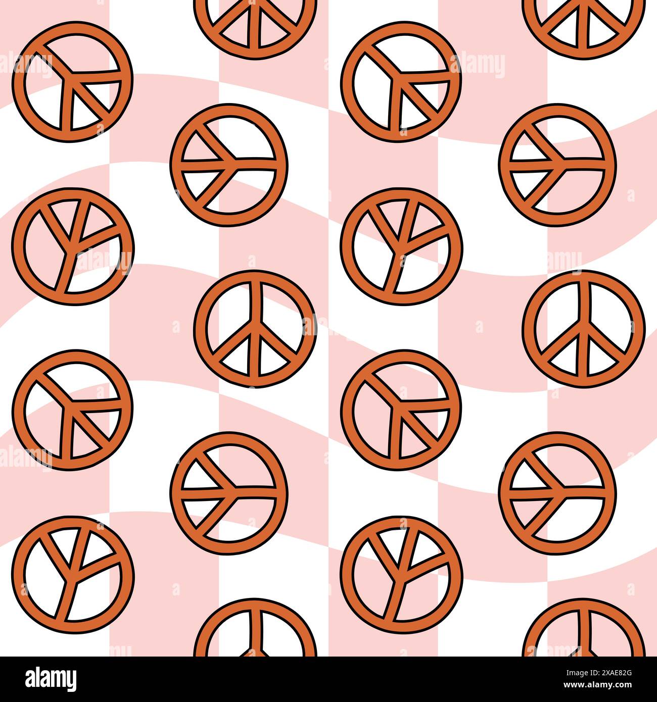 Vector seamless pattern of groovy peace sign Stock Vector Image & Art ...
