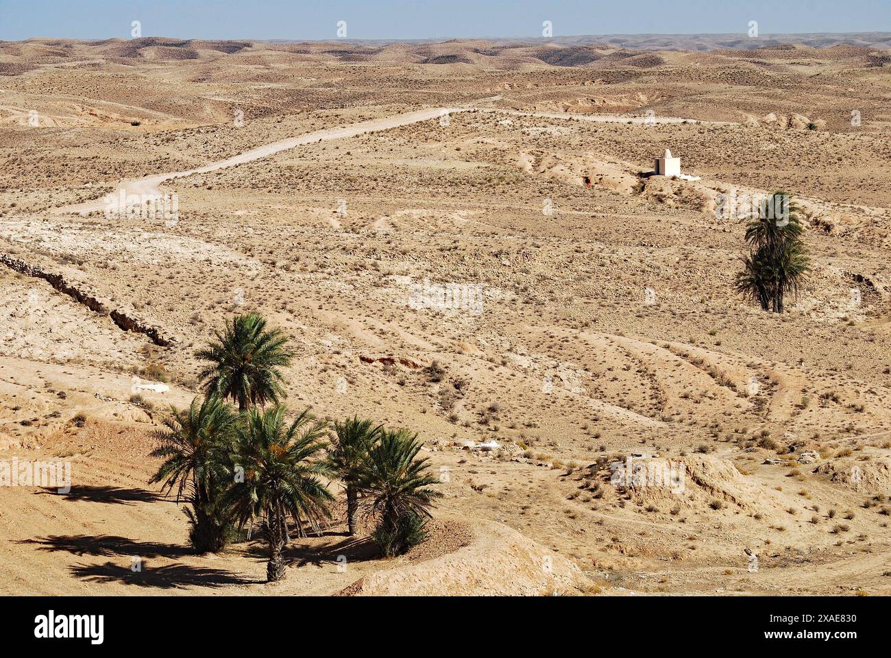 Desert Landscape near Historic Berber Town with Traditional Underground ...