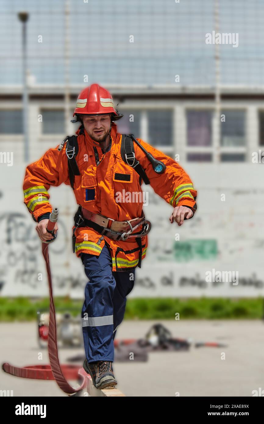 Firefighter Training and Preparing in Professional Gear for Job Hazards ...