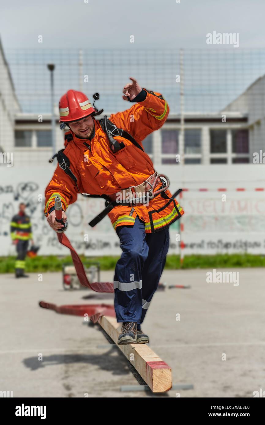 Firefighter Training and Preparing in Professional Gear for Job Hazards ...