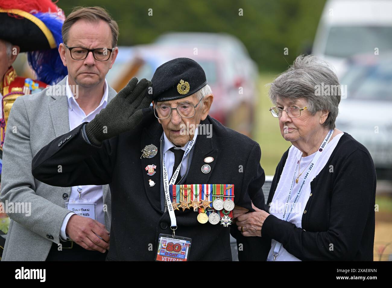 Rettendon Essex UK 6th June 2024. Don Sheppard with wife Sandra and son ...