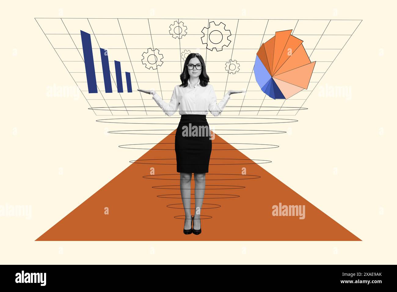 Trend artwork sketch image composite 3D photo collage of young business ...