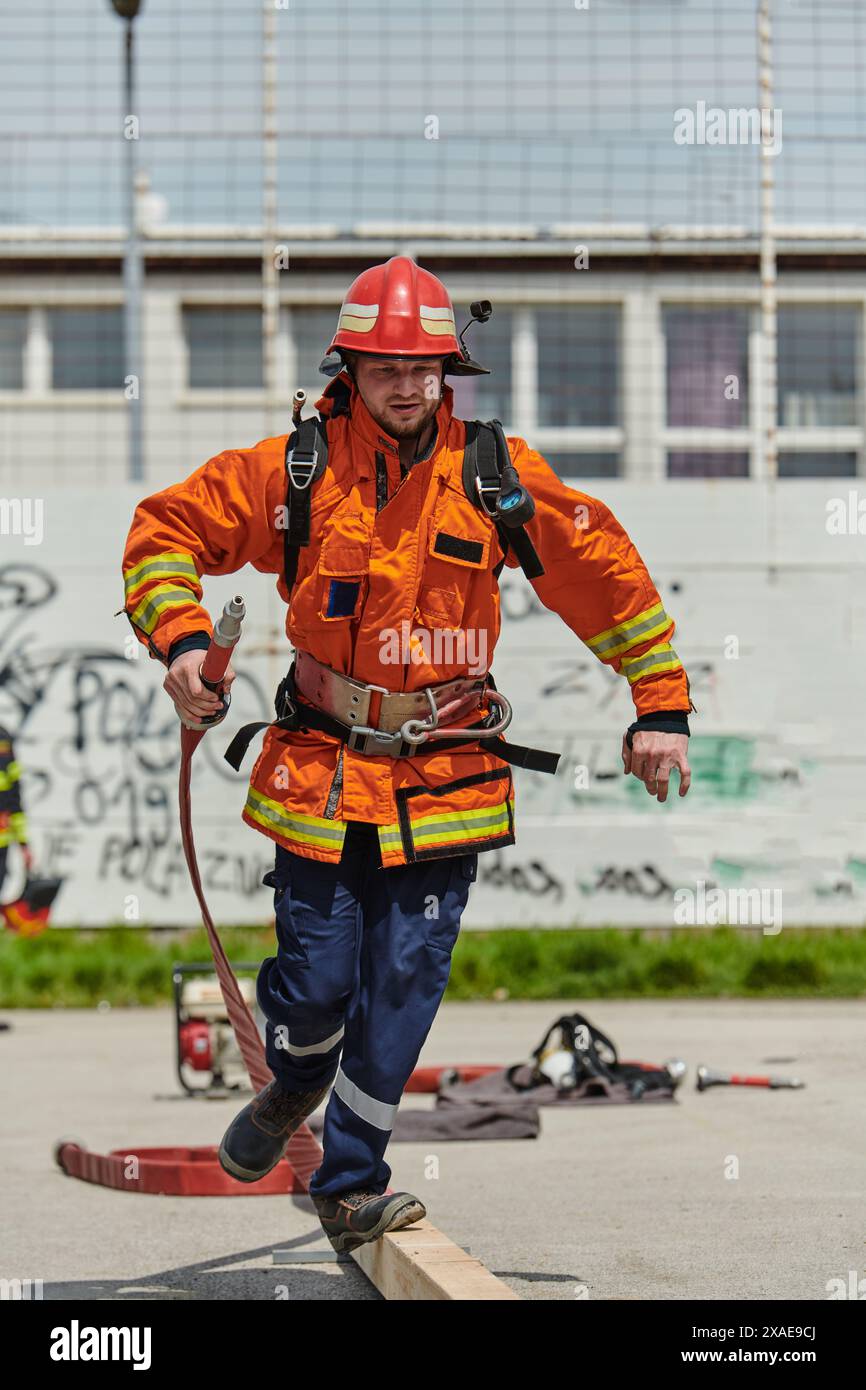 Firefighter Training and Preparing in Professional Gear for Job Hazards ...