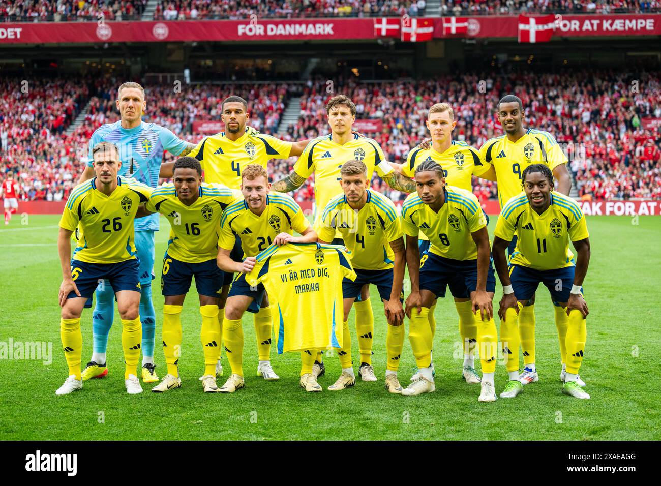 Copenhagen, Denmark. 05th, June 2024. The starting-11 of Sweden for the ...