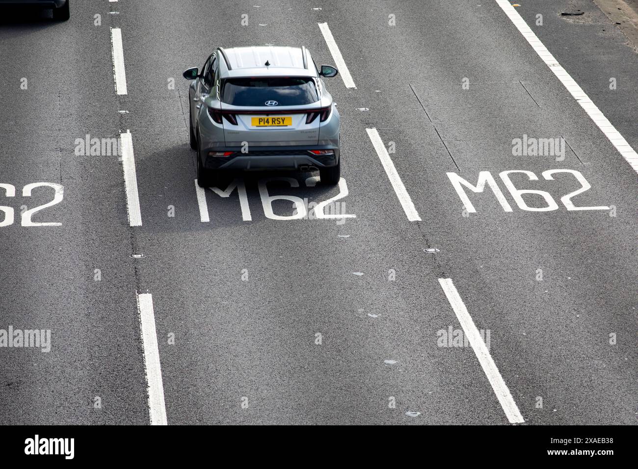 A section of the M62 motorway at Tingley near Leeds, West Yorkshire.The ...