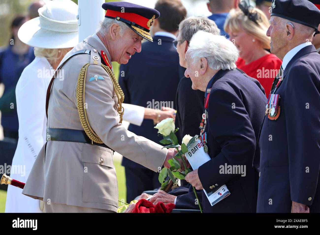 King Charles III meets D-Day veteran Albert Keir following the UK ...