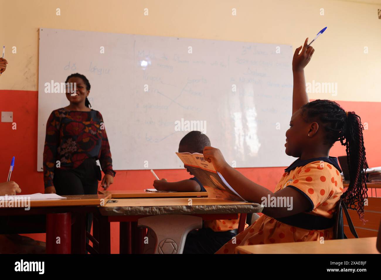 Accra, Ghanaian capital of Accra. 3rd June, 2024. Students attend a ...