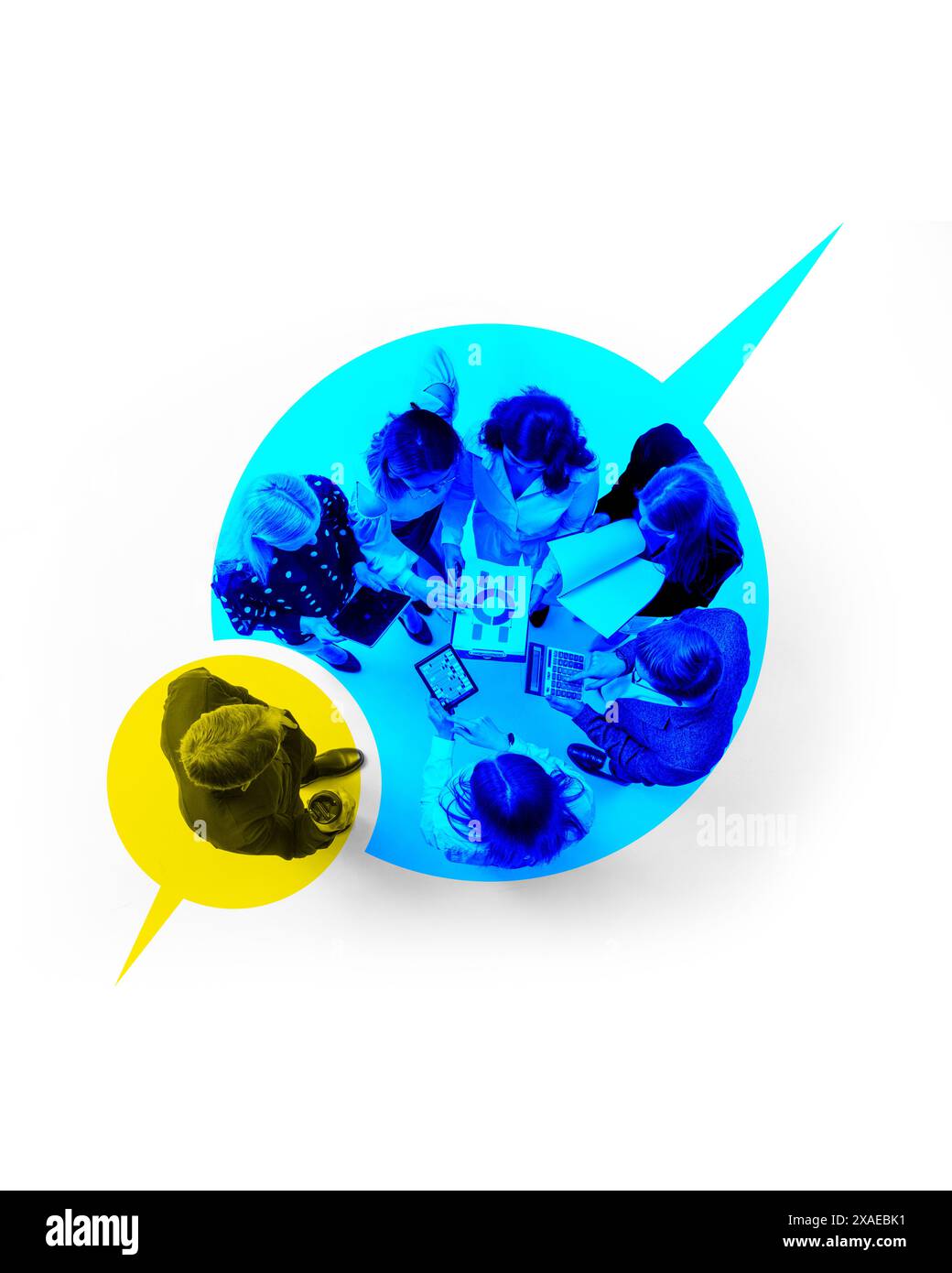 Team immersed in digital brainstorming session, involved in lively ...