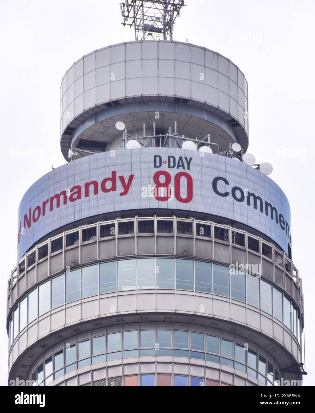 London, UK. 6th June 2024. BT Tower commemorates the 80th anniversary ... London, UK. 6th June 2024. BT Tower commemorates the 80th anniversary ...