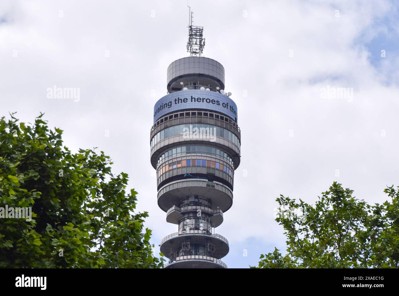 London, UK. 6th June 2024. BT Tower commemorates the 80th anniversary ... London, UK. 6th June 2024. BT Tower commemorates the 80th anniversary ...