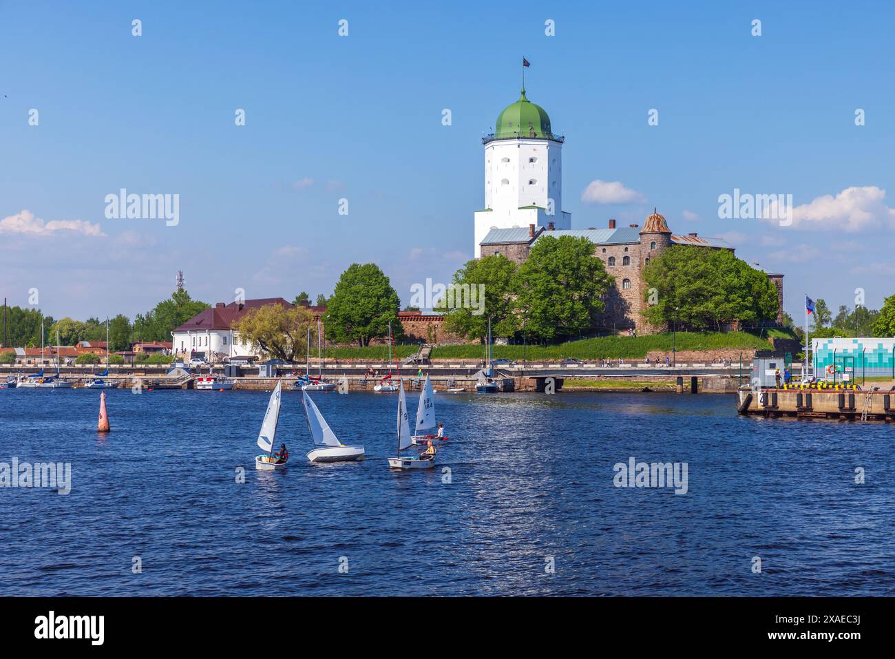 Vyborg, Russia - May 27, 2024: Young sailors on small sailing boats ...