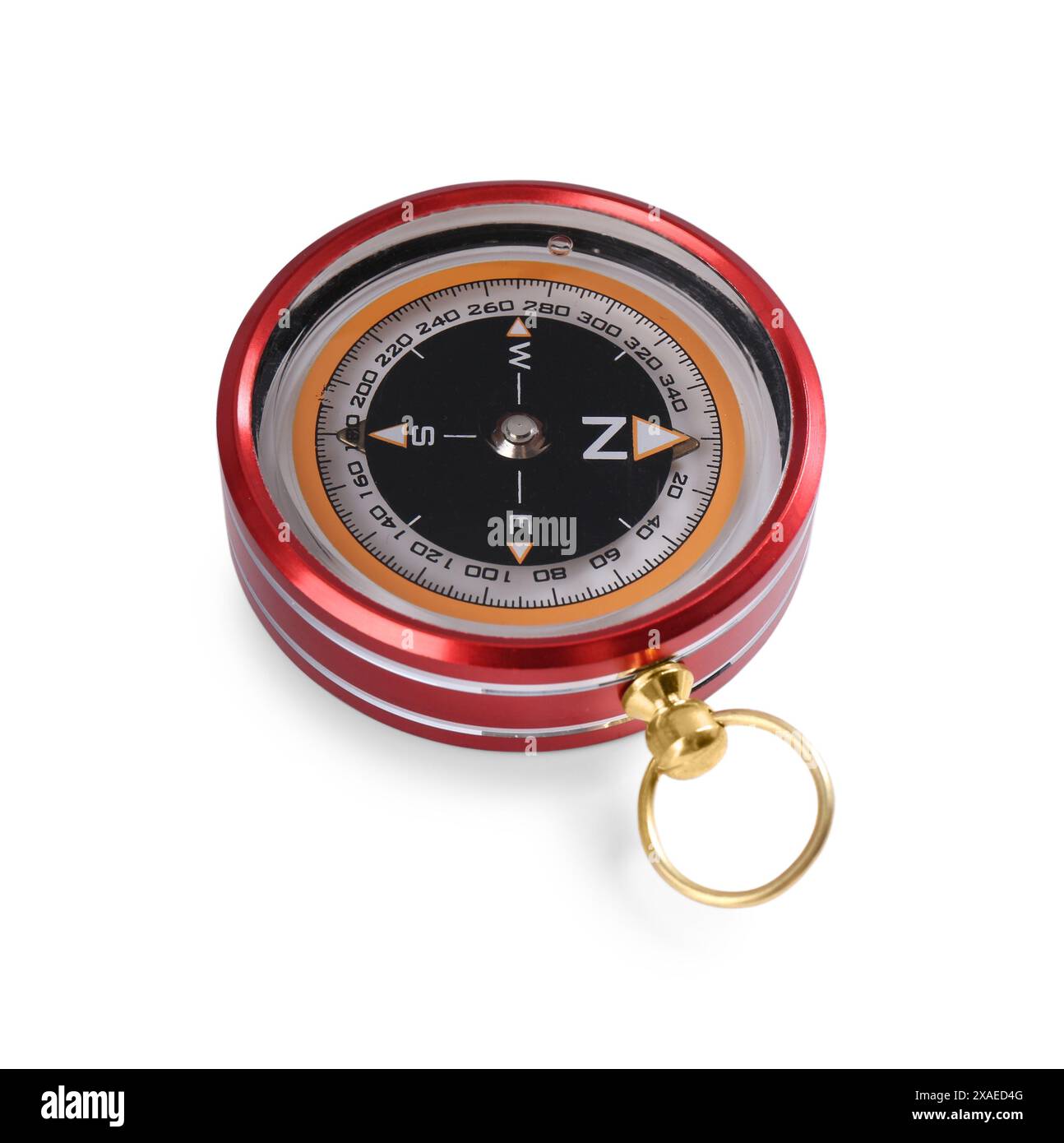 One compass isolated on white. Navigation equipment Stock Photo - Alamy