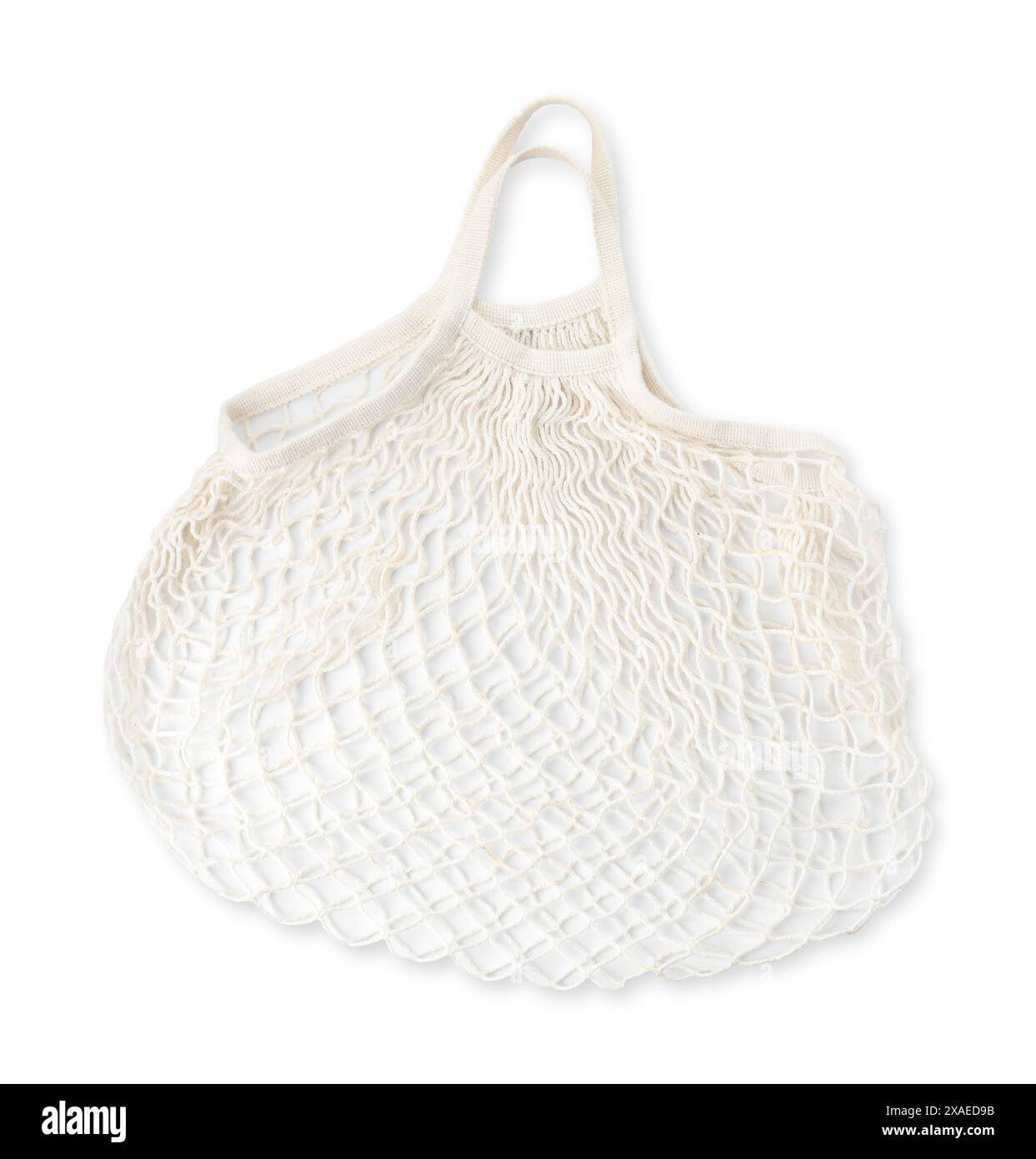 Empty string bag isolated on white, top view Stock Photo - Alamy