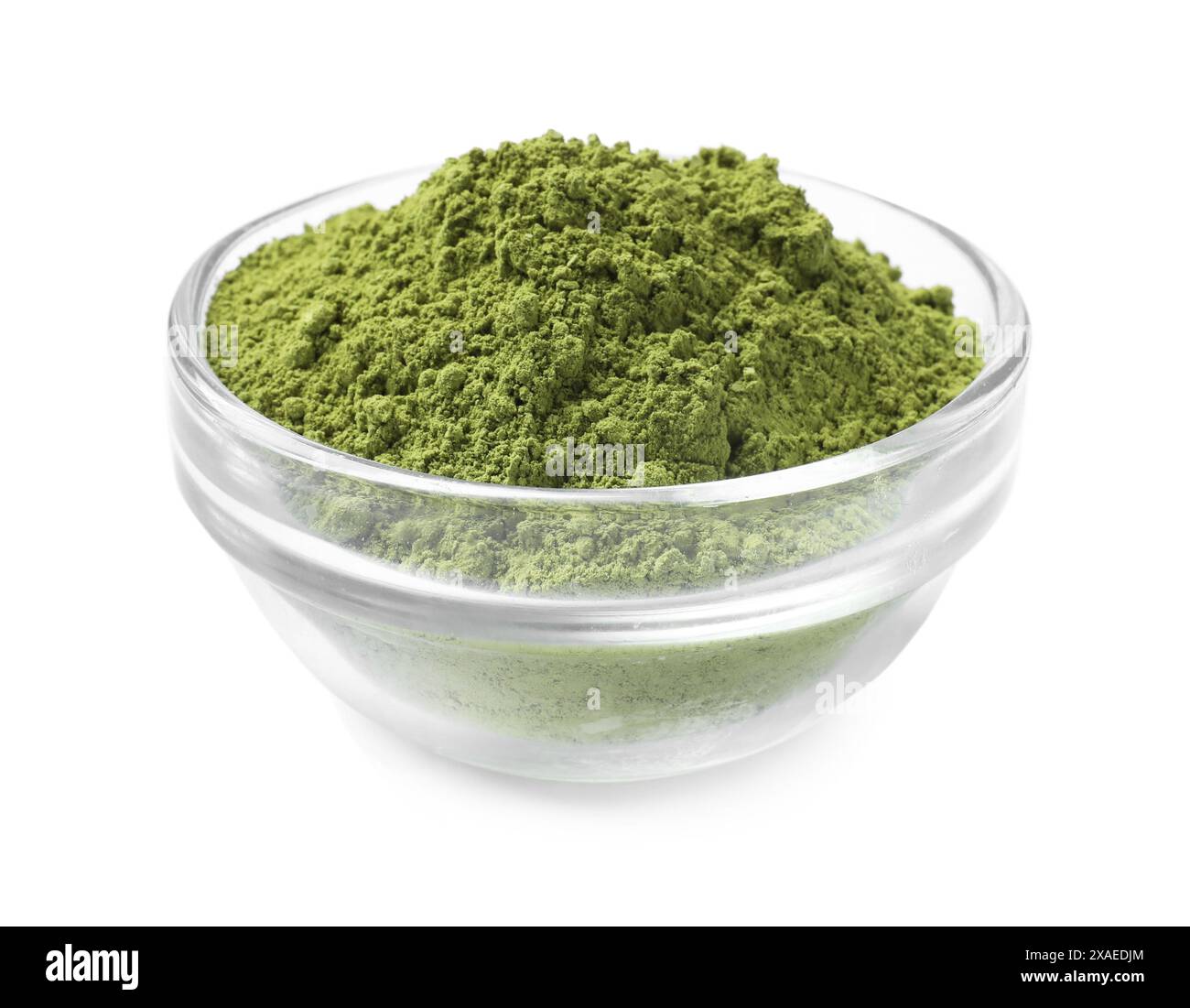 Green matcha powder in bowl isolated on white Stock Photo - Alamy