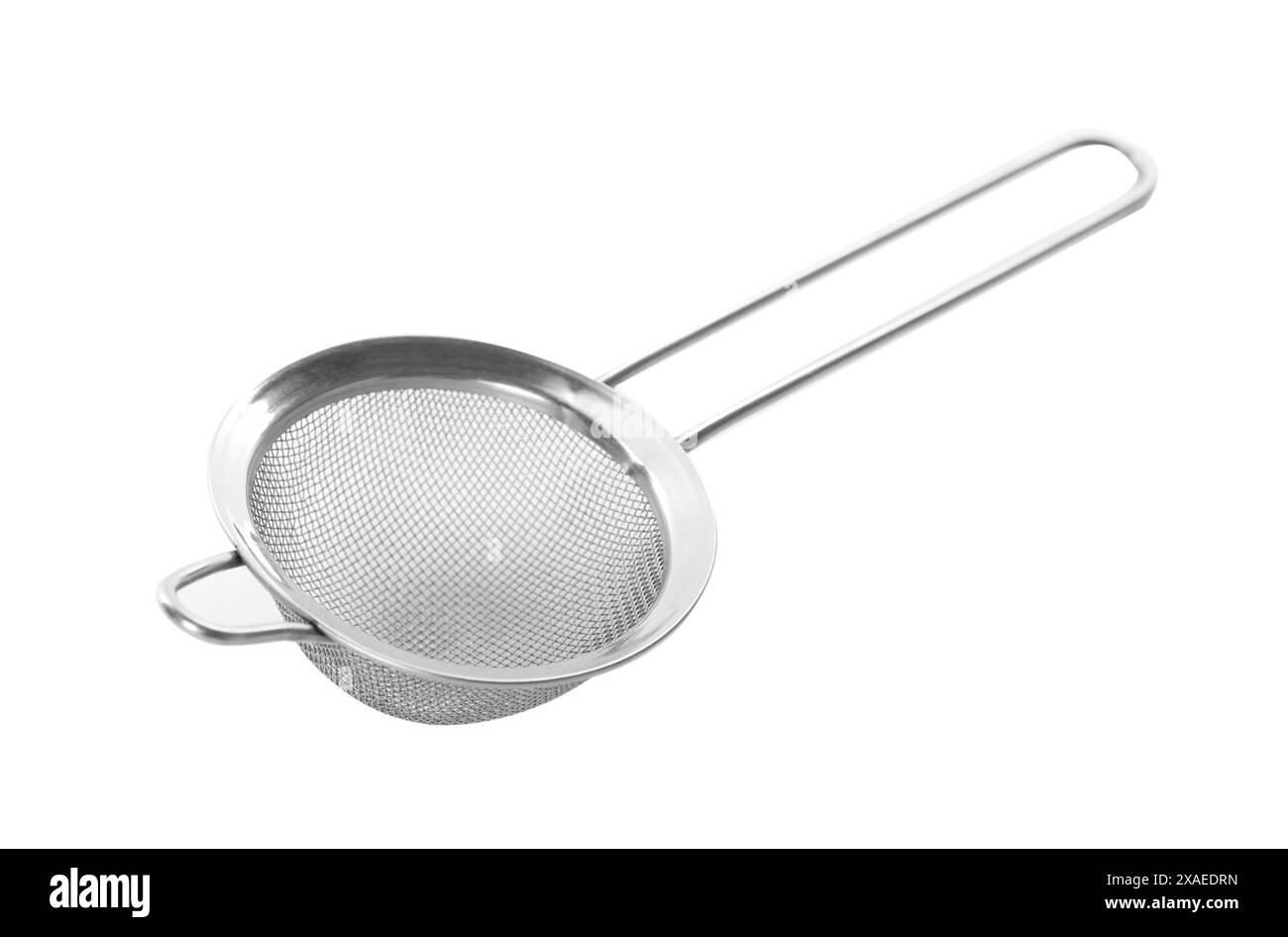 One metal sieve isolated on white. Cooking utensil Stock Photo - Alamy