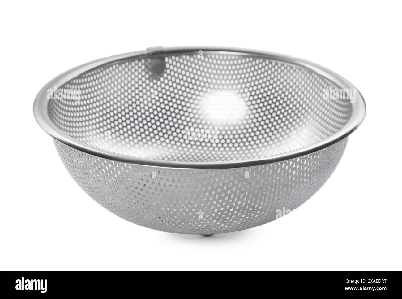 One metal sieve isolated on white. Cooking utensil Stock Photo - Alamy
