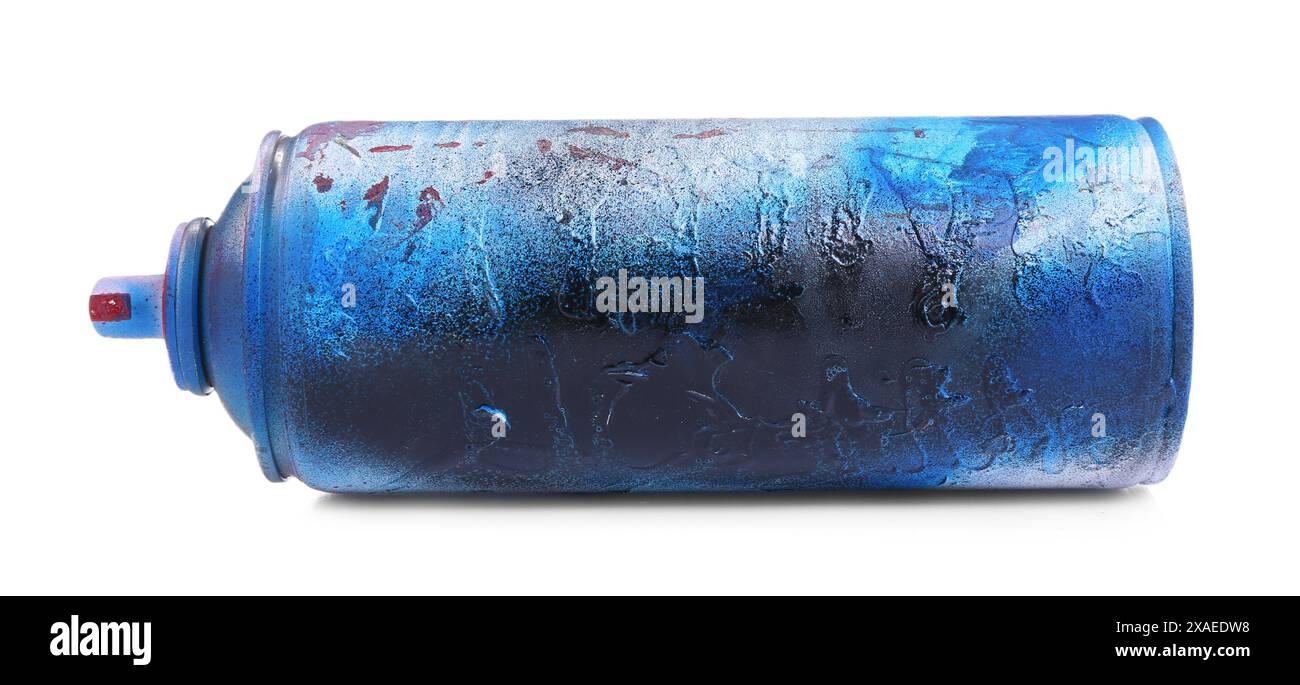One can of bright spray paint isolated on white Stock Photo - Alamy