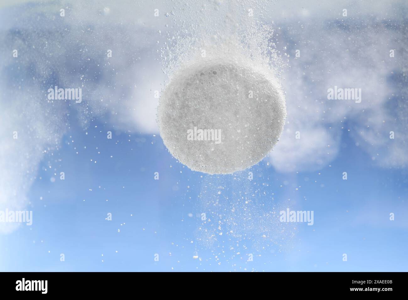 Closeup effervescent tablet falling in hi-res stock photography and ...