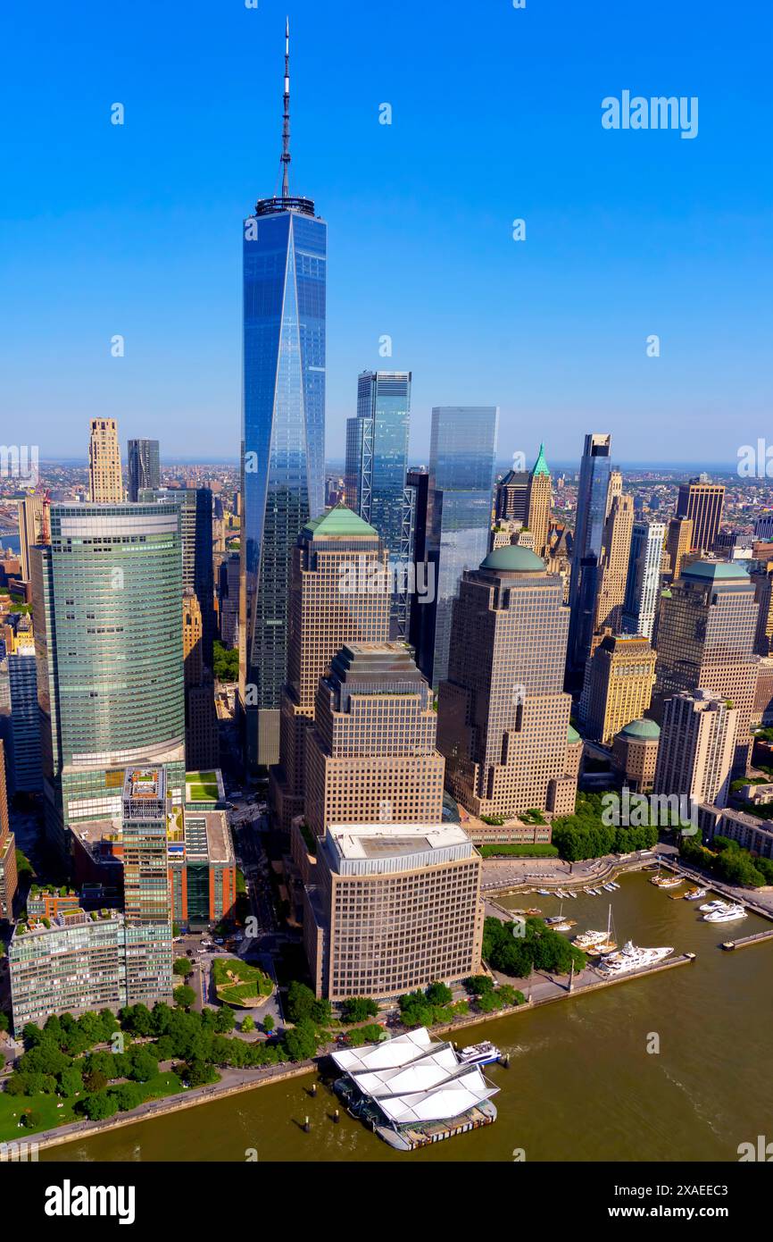 Aerial view of Financial District, Manhattan, New York, USA Stock Photo ...
