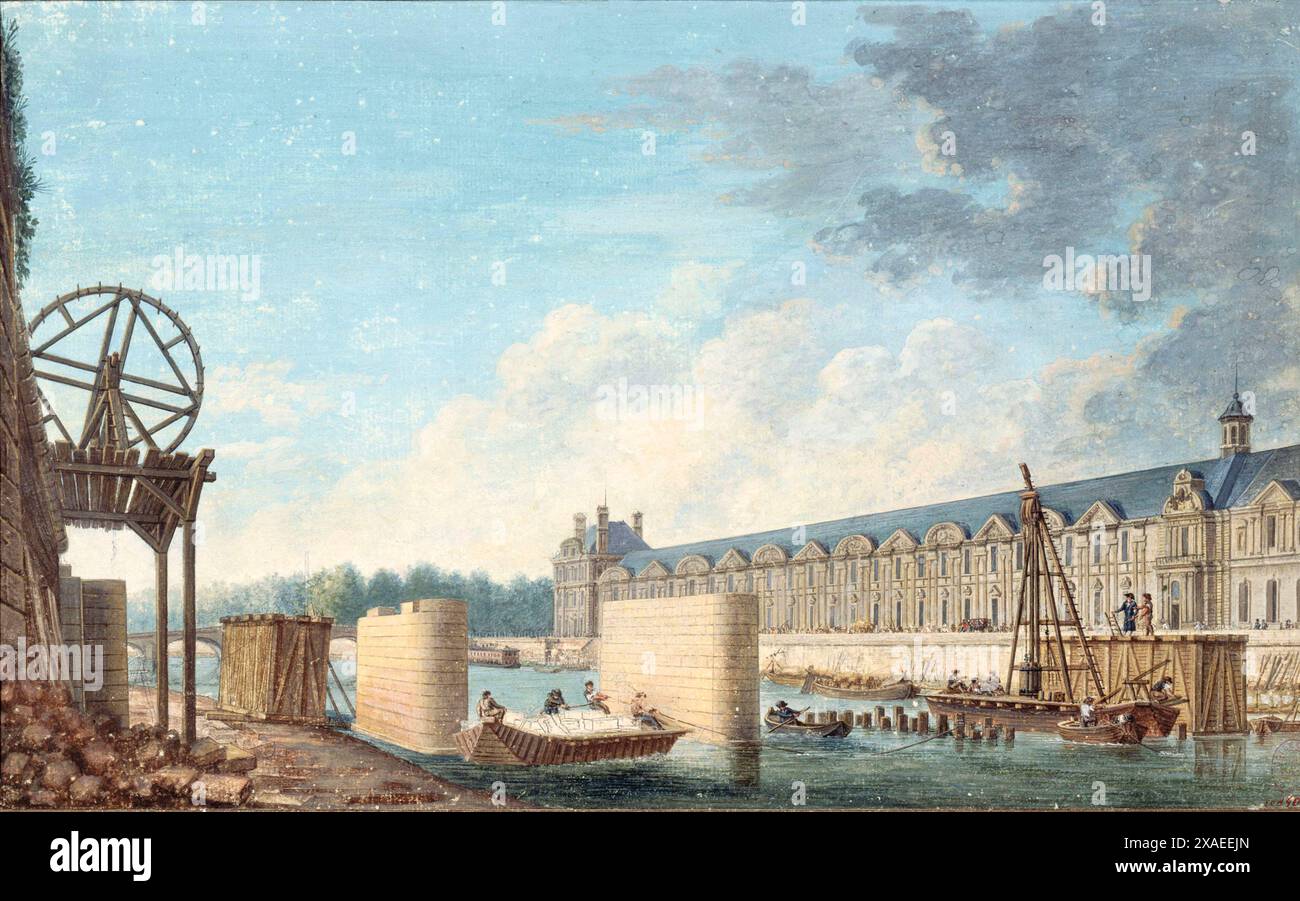 Construction of the Saints-Pères bridge, 1832-1834 Stock Photo - Alamy
