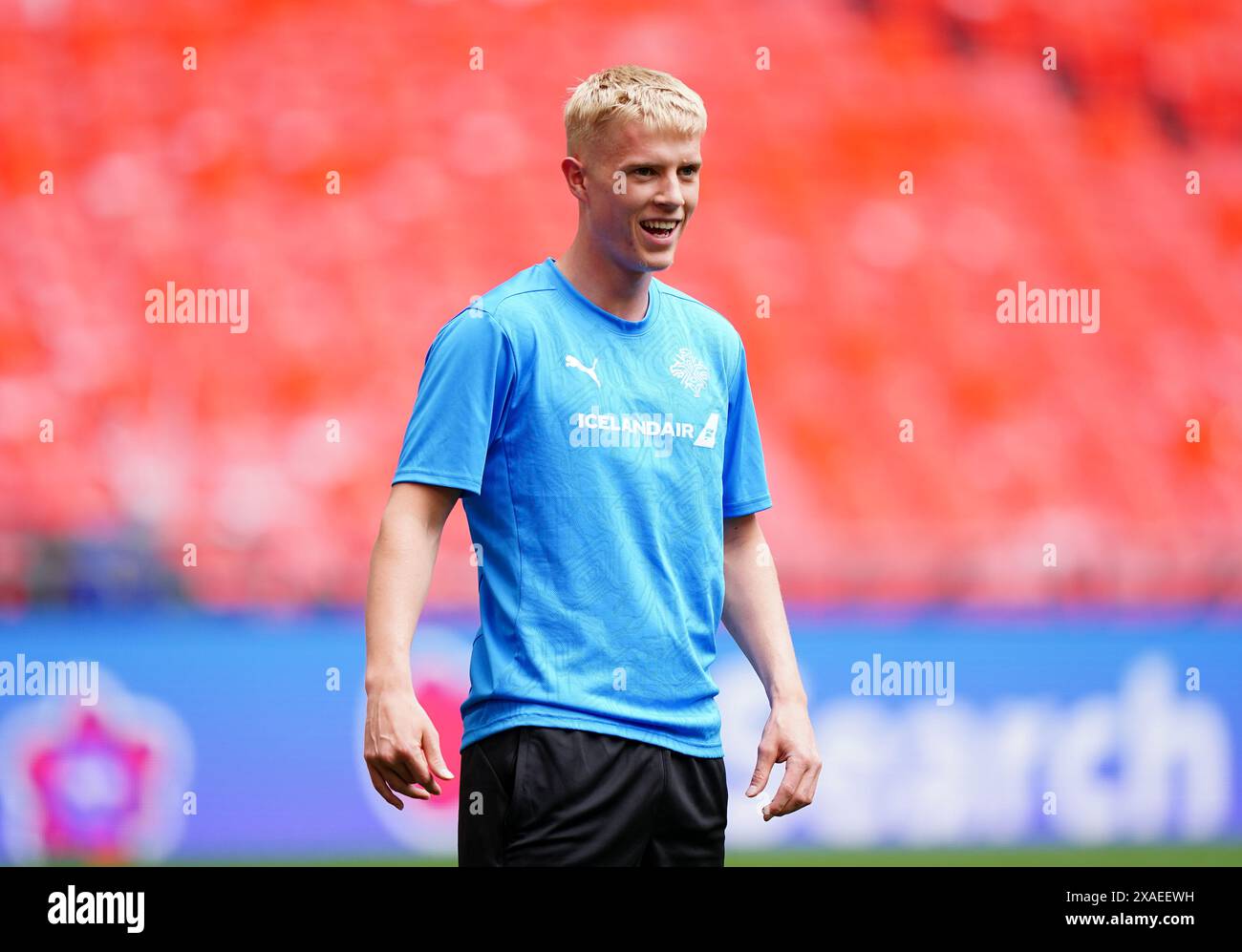 Iceland's Hakon Arnar Haraldsson during a training session at Wembley ...