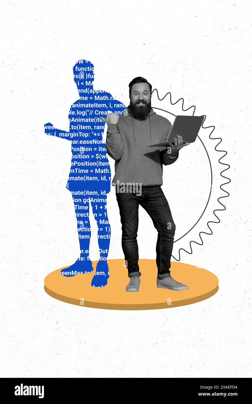 Man silhouette computer code information Cut Out Stock Images ...