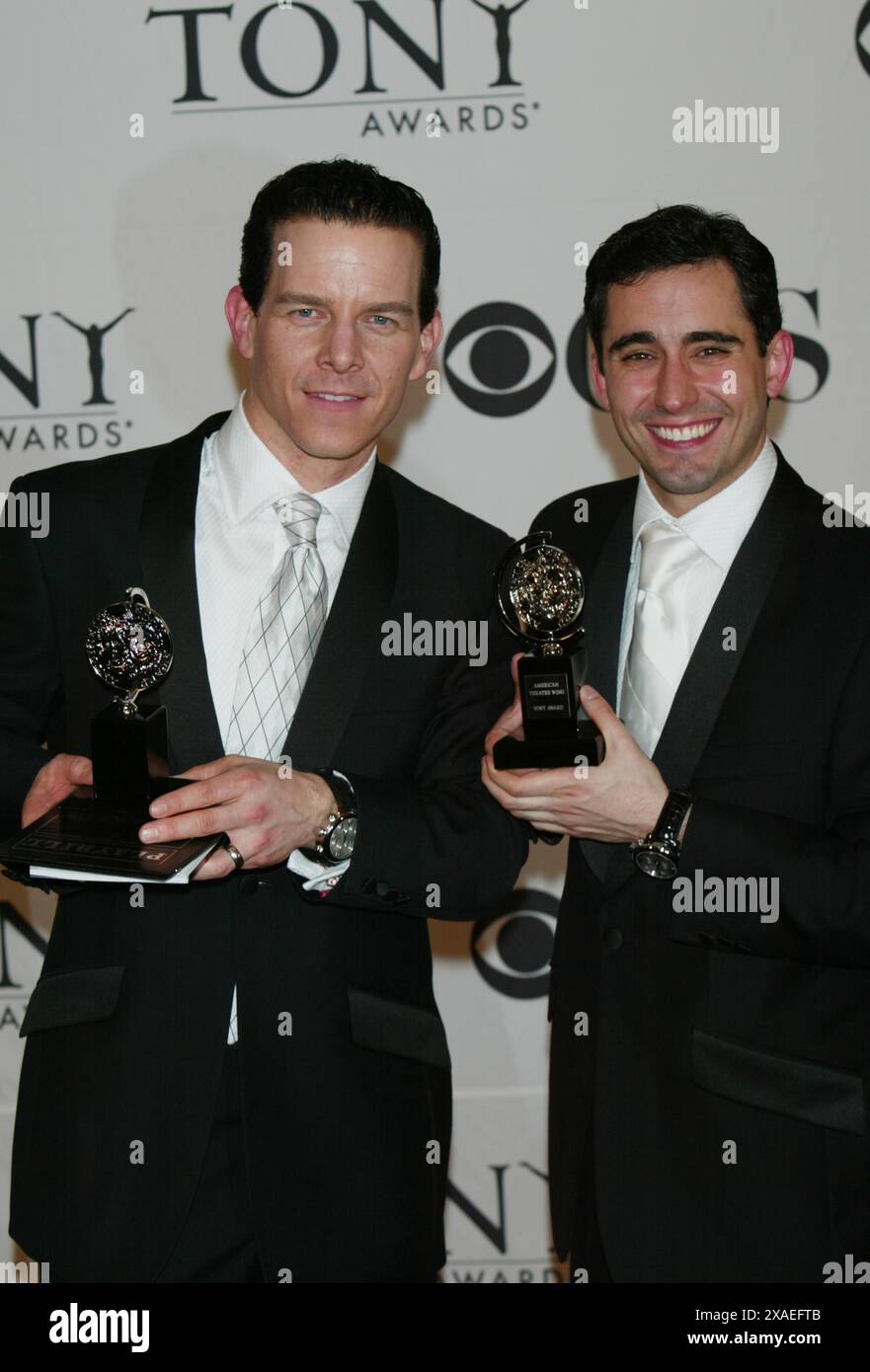 NEW YORK, NY- JUNE 11: Christian Hoff and John Lloyd Young backstage in ...
