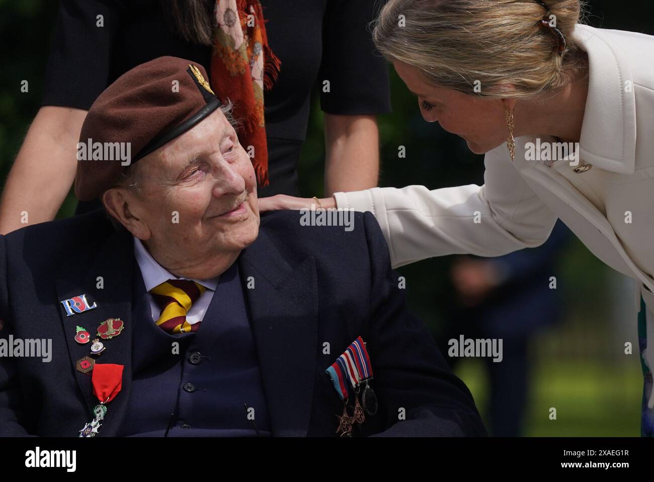 Veteran Jim Miller and the Duchess of Edinburgh during the Royal ...