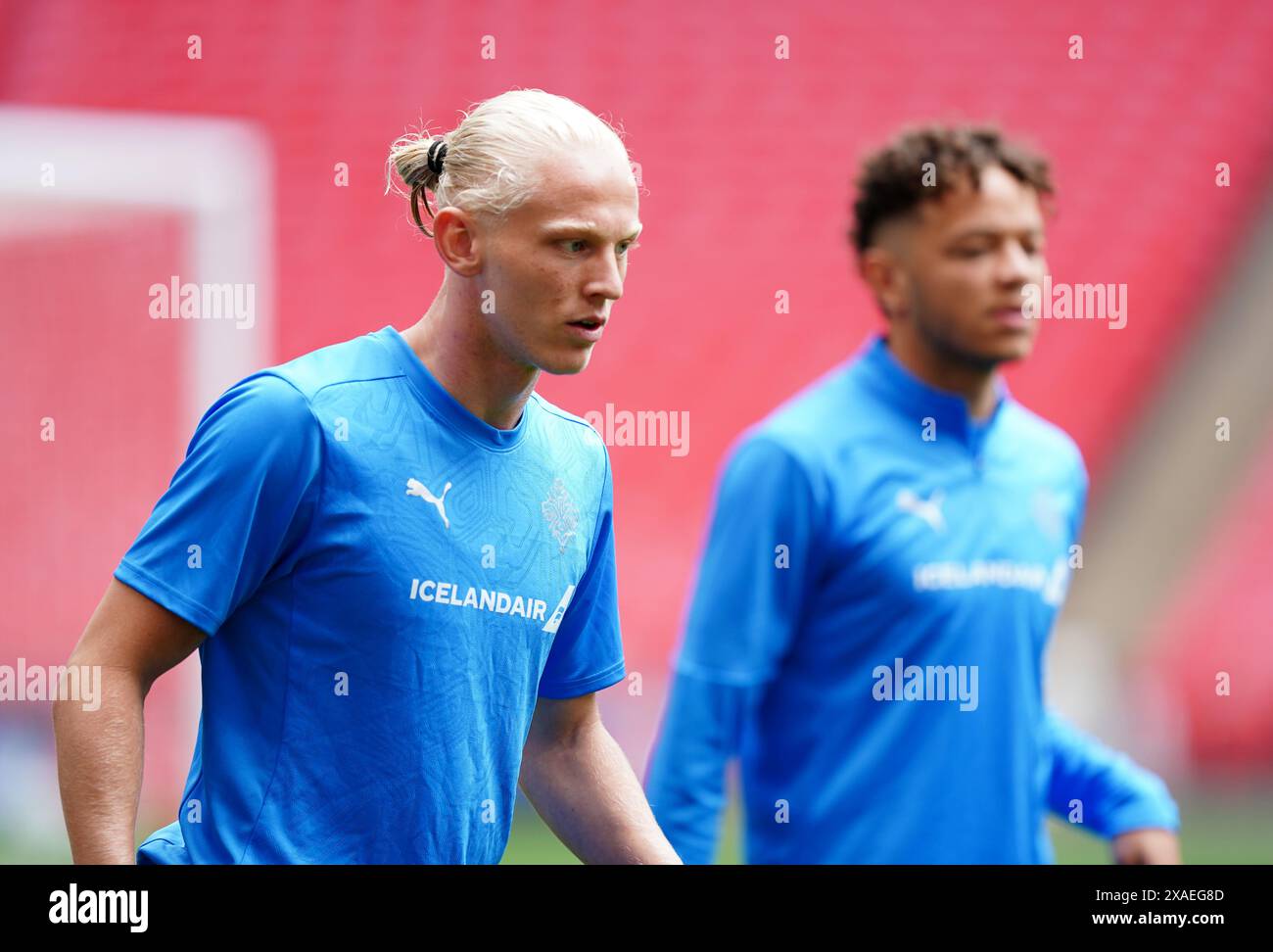 Iceland's Kolbeinn Finnsson during a training session at Wembley ...
