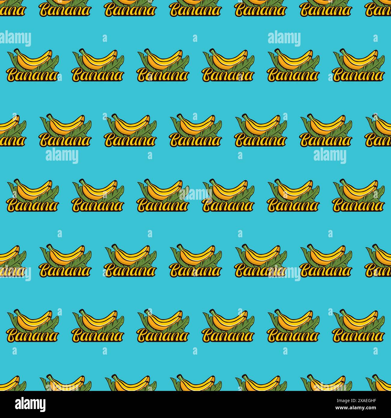 Banana Seamless Pattern With Blue Background. banana vector ...
