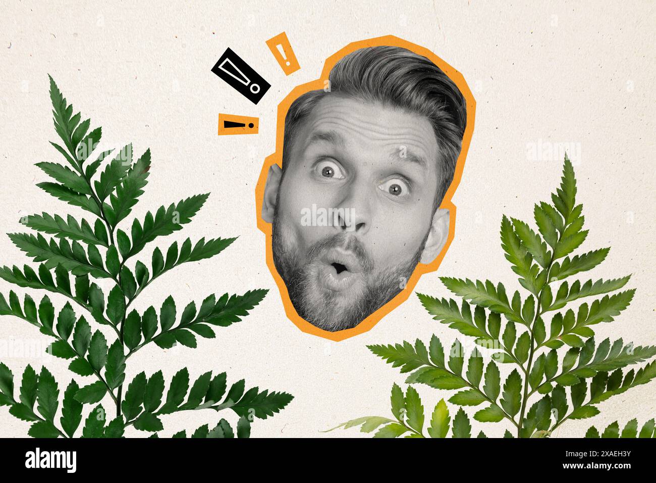 Composite artwork sketch image photo collage of caricature picture man ...