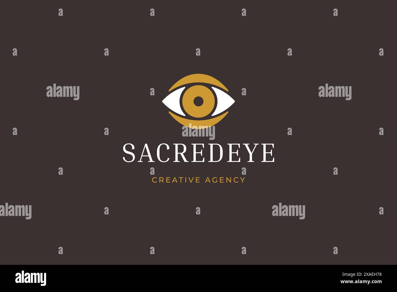 Sacred all seeing eye mythology symbol minimal logo design template for ...