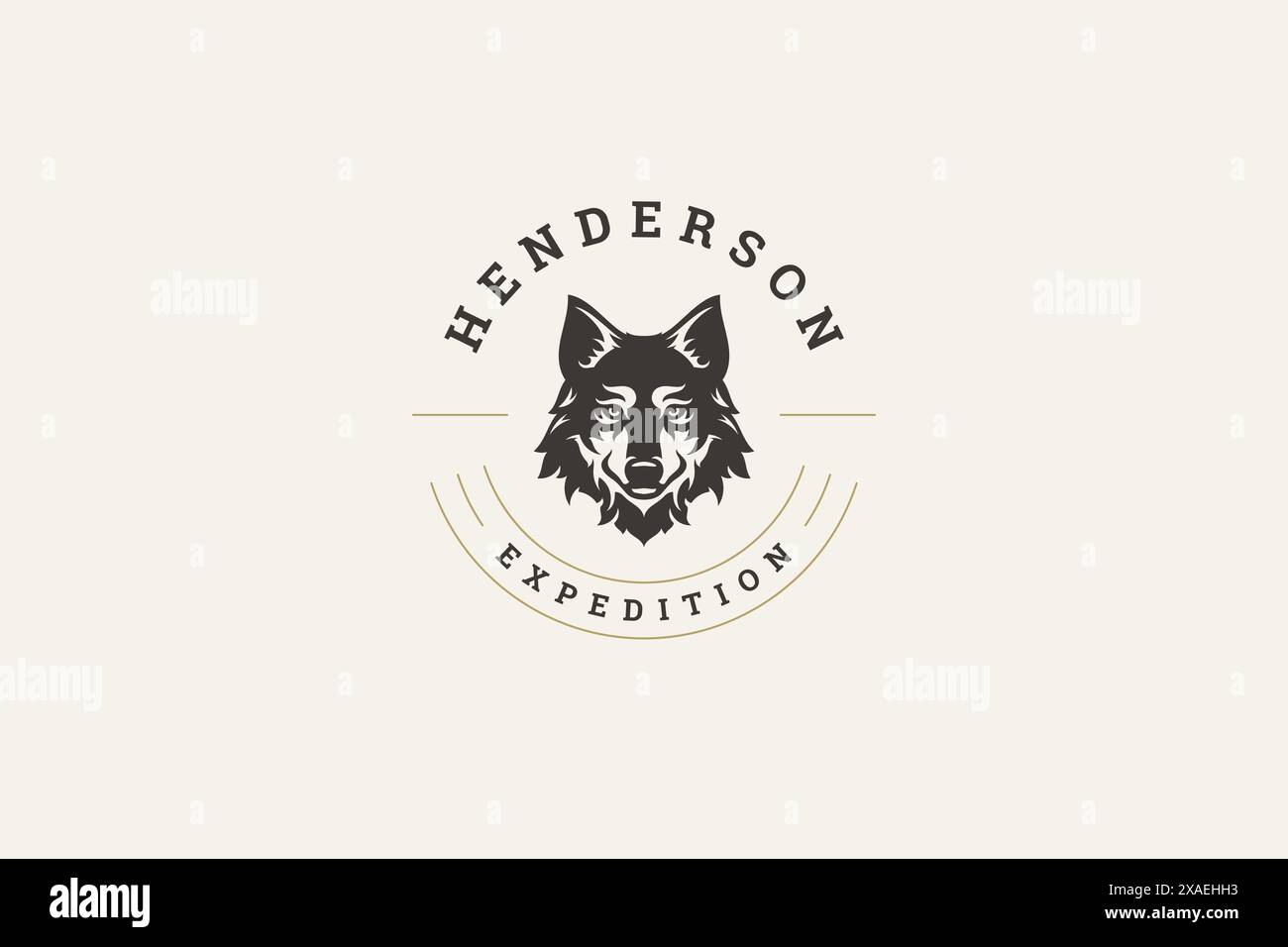 Wolf furry muzzle minimal logo design template for expedition hunting ...