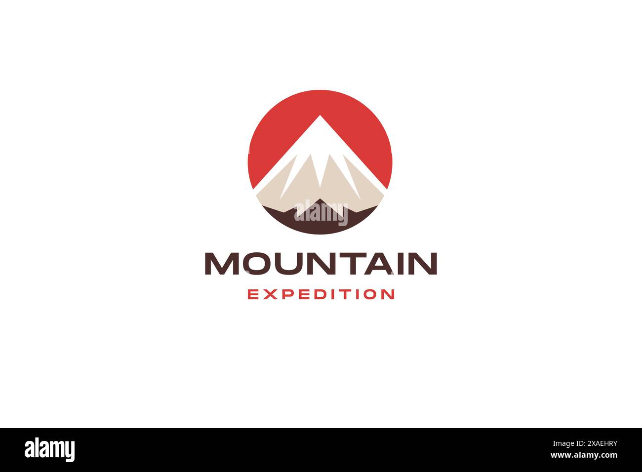 Mountain expedition extreme sport travel adventure circle red logo ...