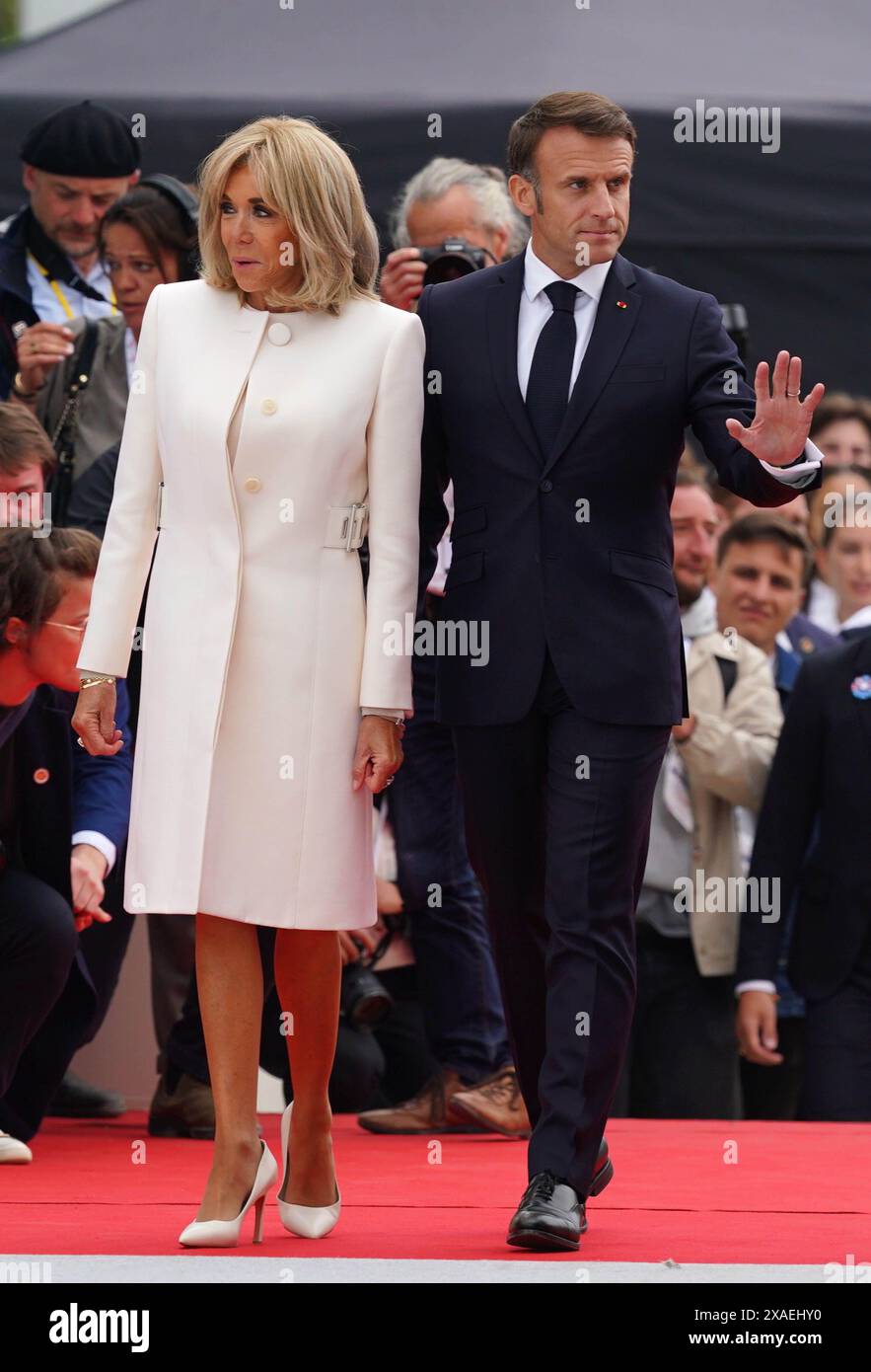 The President of France Emmanuel Macron and his wife Brigitte Macron ...