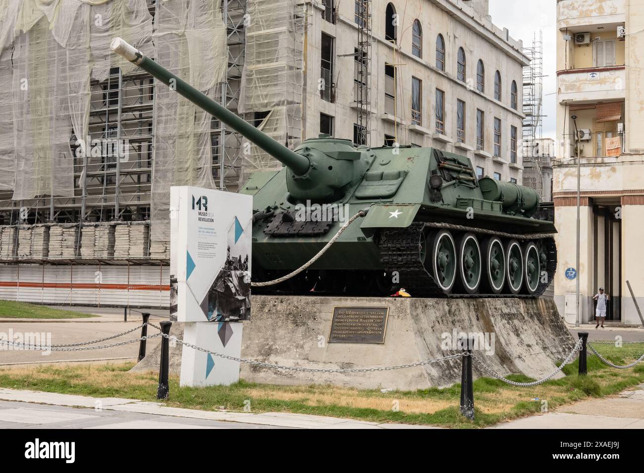 HAVANA, CUBA - AUGUST 28, 2023: SAU-100 tank at Museo de la Revolucion ...