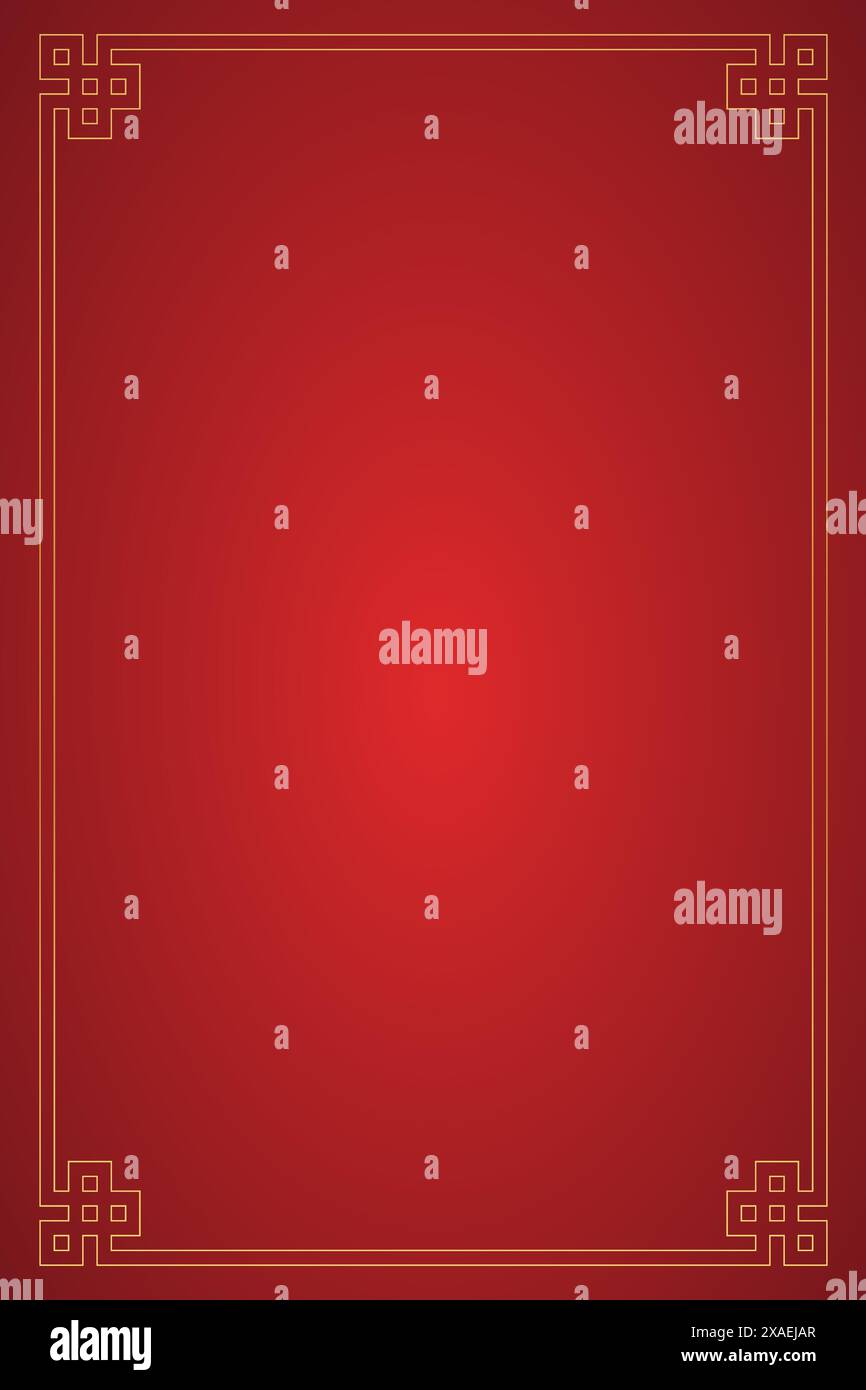 Red frame with gold thin border, template for Chinese New Year ...