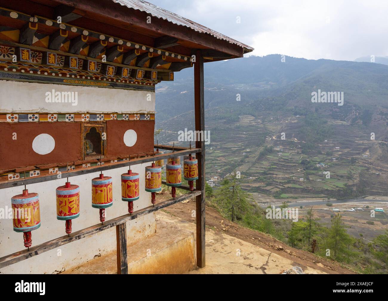 Prayer wheels in a temple, Paro, Drakarpo, Bhutan Stock Photo - Alamy