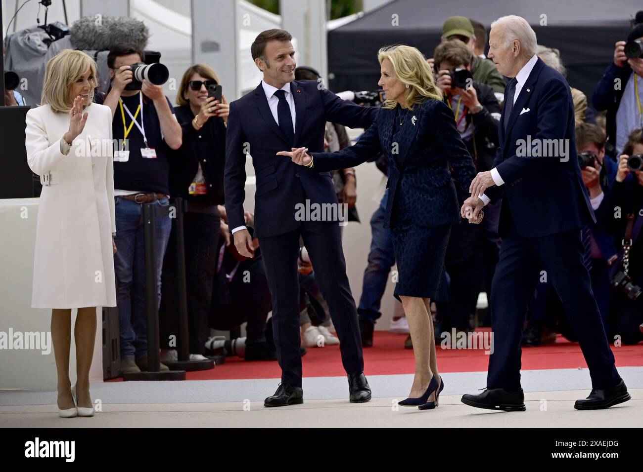 First Lady of France Brigitte Macron, President of France Emmanuel ...