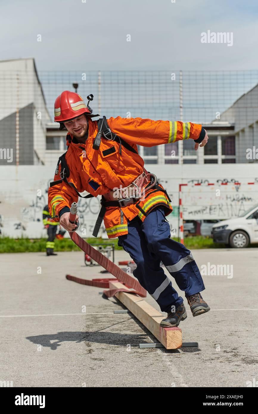Firefighter Training and Preparing in Professional Gear for Job Hazards ...