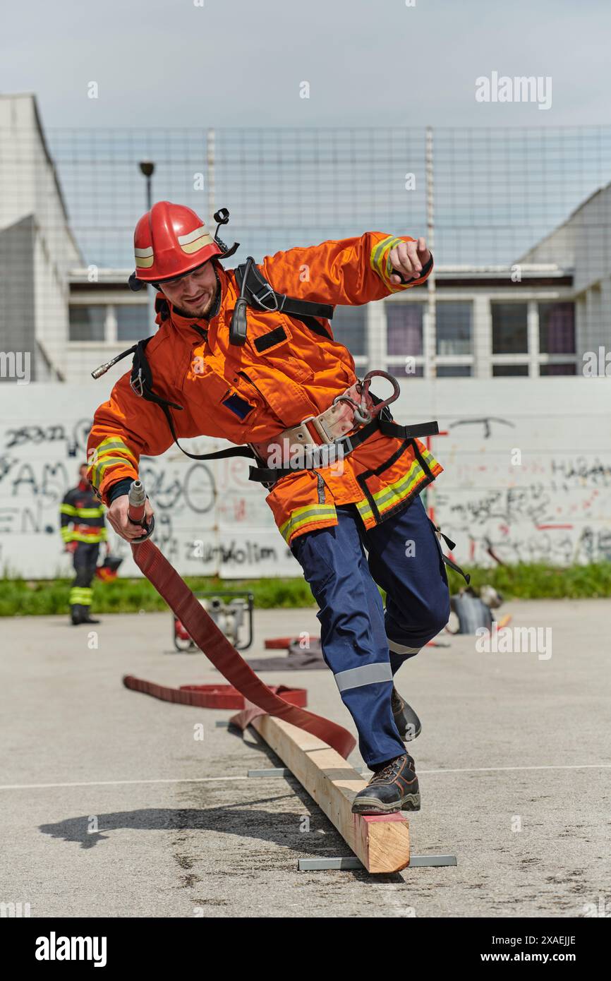 Firefighter Training and Preparing in Professional Gear for Job Hazards ...