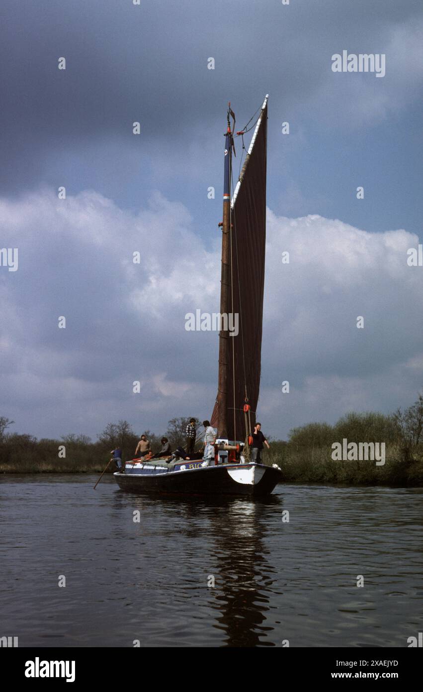 The Norfolk wherry Albion on the River Bure near Horning, Norfolk in ...