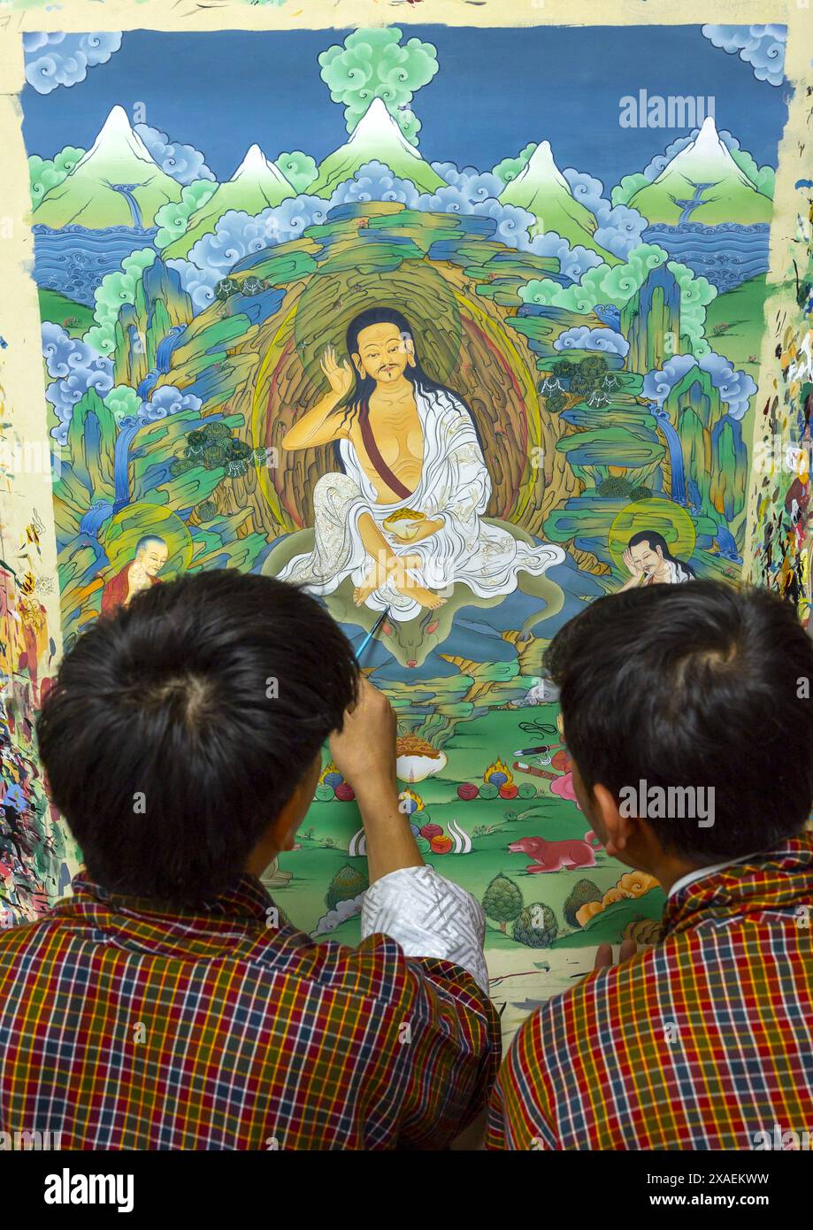 LhaZo art of painting of a thangka in Zorig Chosum, Chang Gewog ...