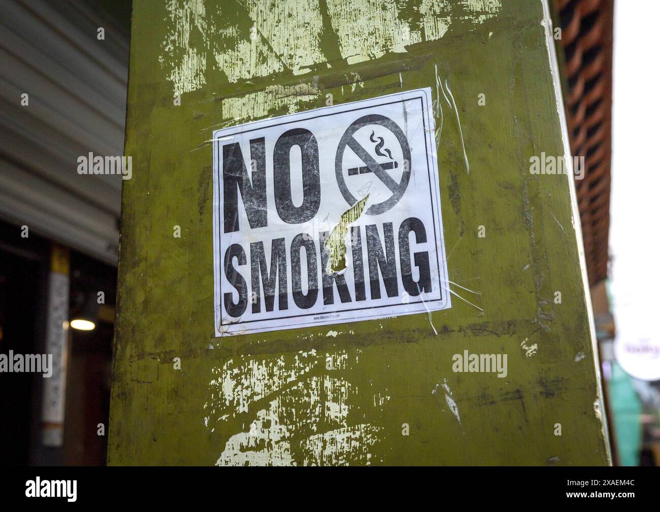 No smoking sign in the street, Chang Gewog, Thimphu, Bhutan Stock Photo ...