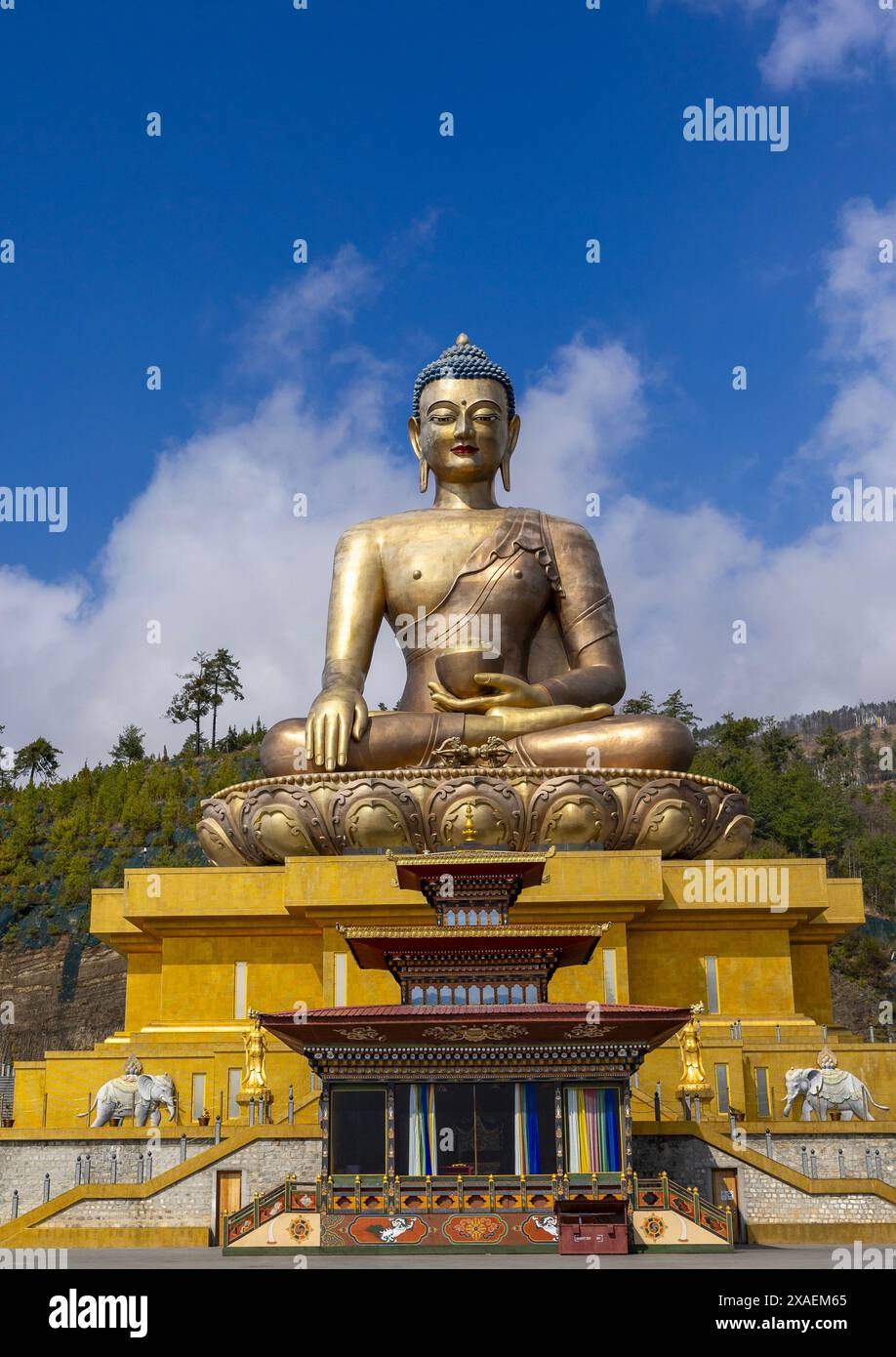 The statue of Buddha Dordenma, Thimphu, Kuenselphodrang, Bhutan Stock ...