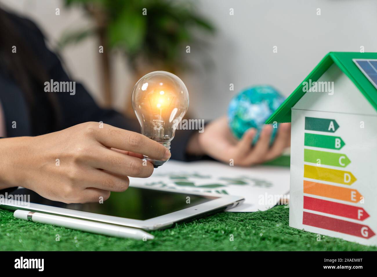 Energy saving home design ideas Stock Photo - Alamy