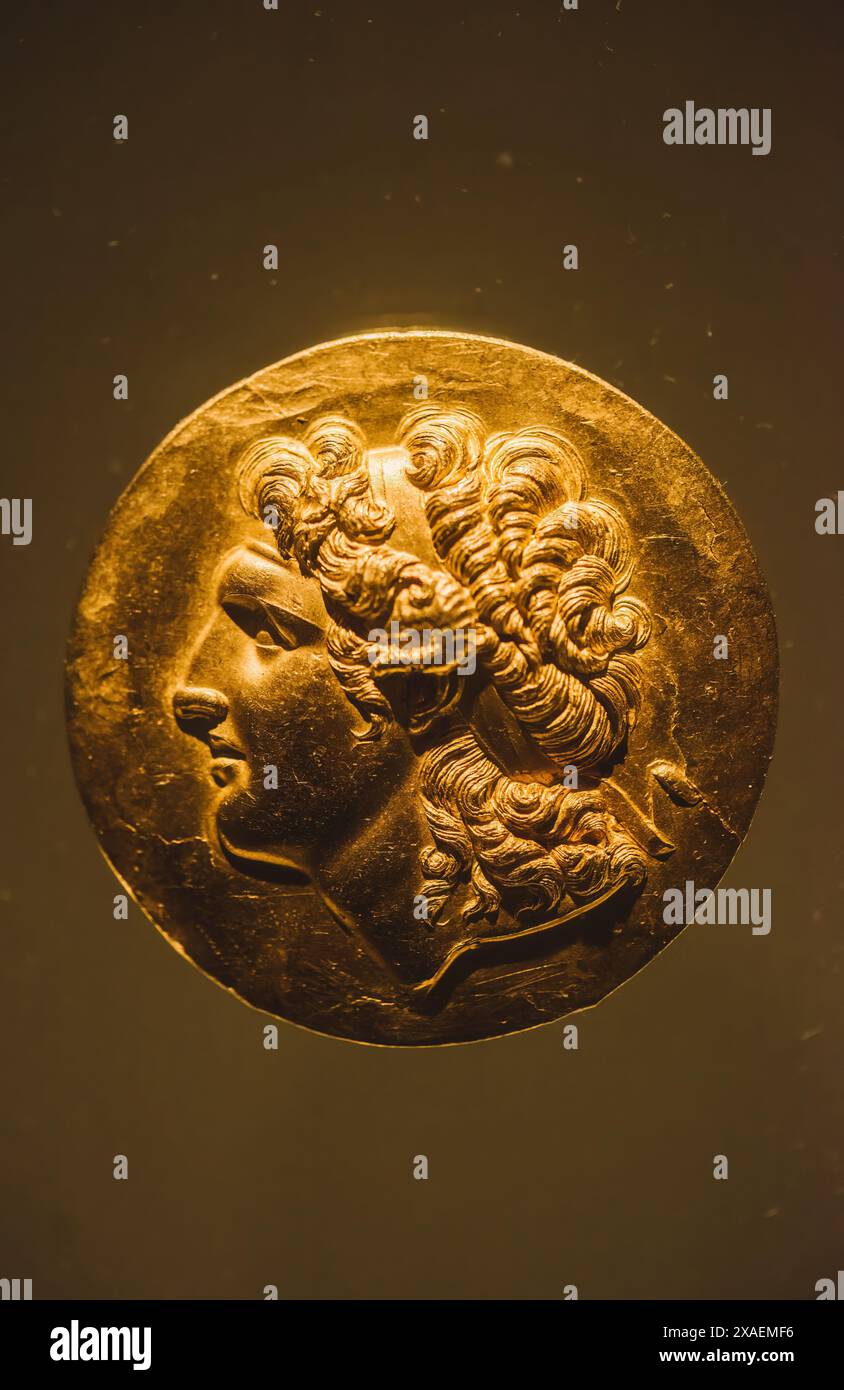 A close-up photograph captures the intricate details of an ancient ...